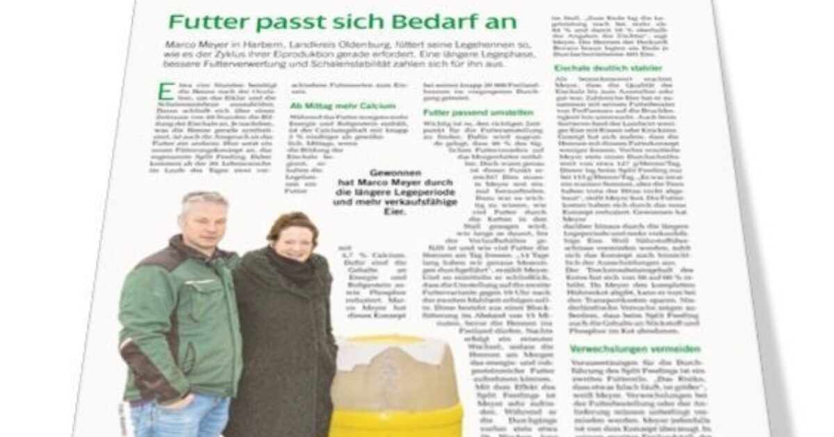ForFarmers Deutschland - Futter passt sich Bedarf an